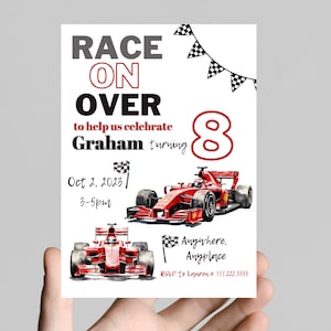 Race on Over to Celebrate, Race Car Theme Birthday Invitation, Any Age ...