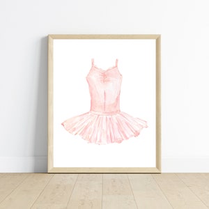 Ballet Nursery Wall Art Decor, Light Pink Ballet Shoes and Tutu, Ballet ...