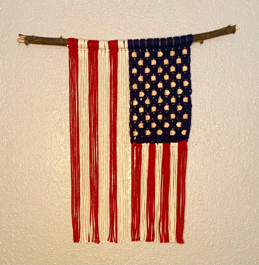 American Flag Macrame Wall Hanging - Etsy