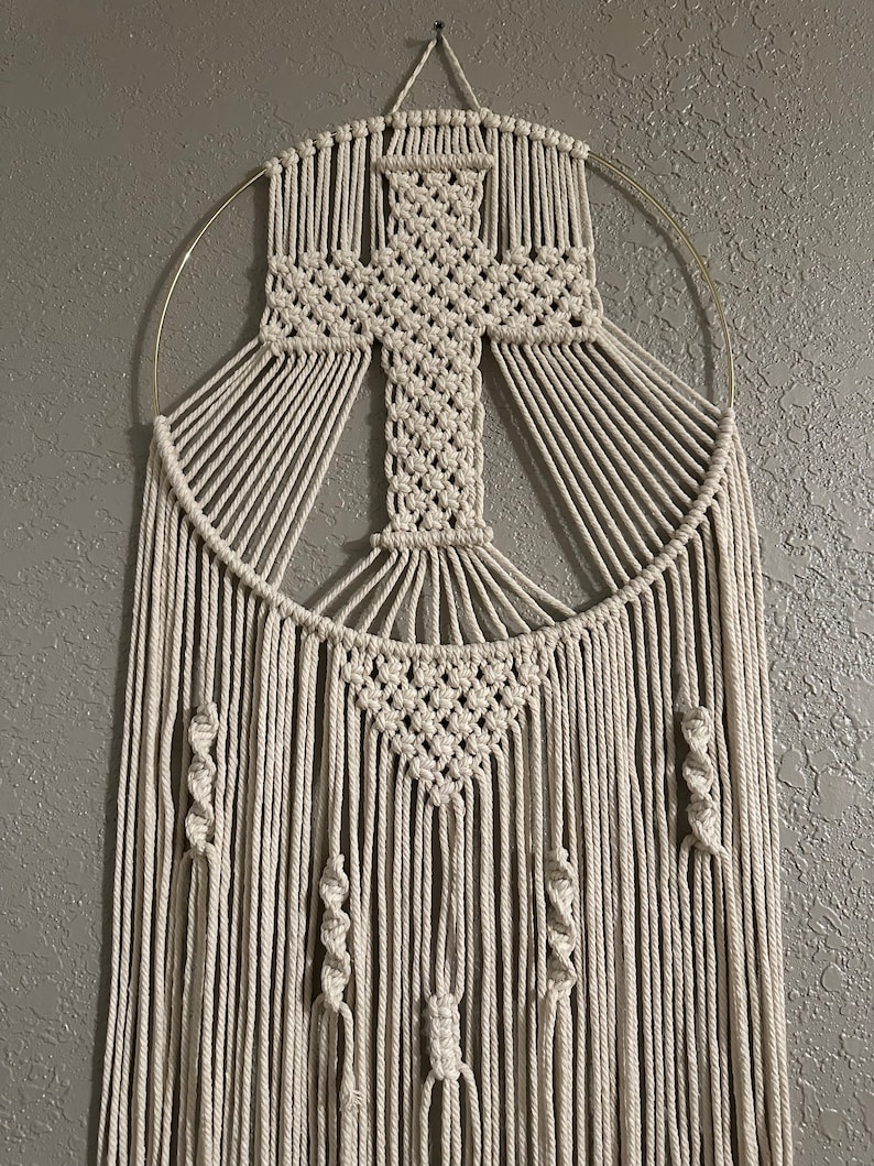 Macrame Cross Ring Wall Hanging - Etsy