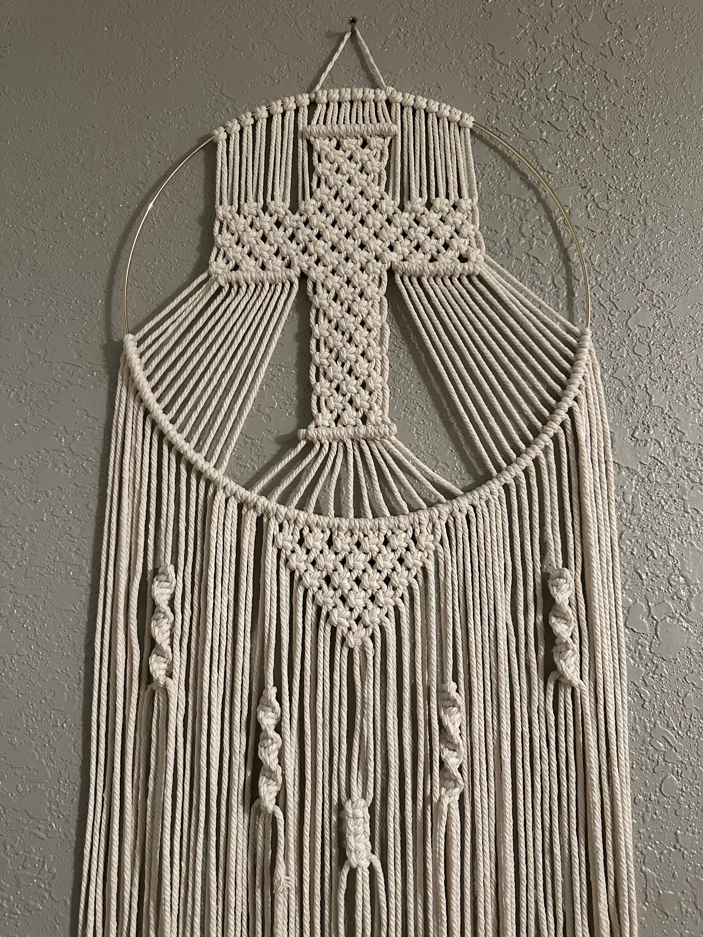 Macrame Cross Ring Wall Hanging - Etsy