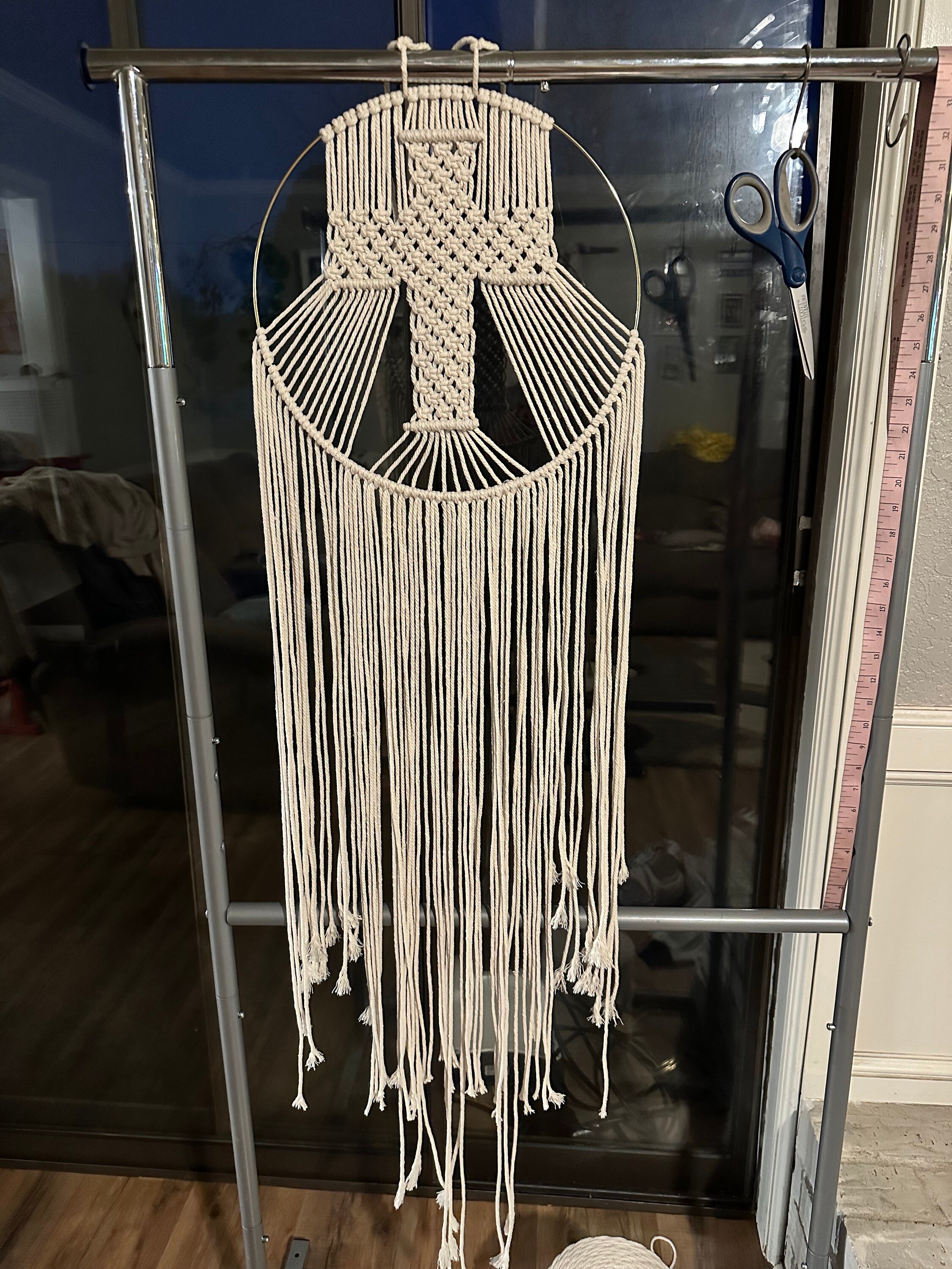 Macrame Cross Ring Wall Hanging - Etsy