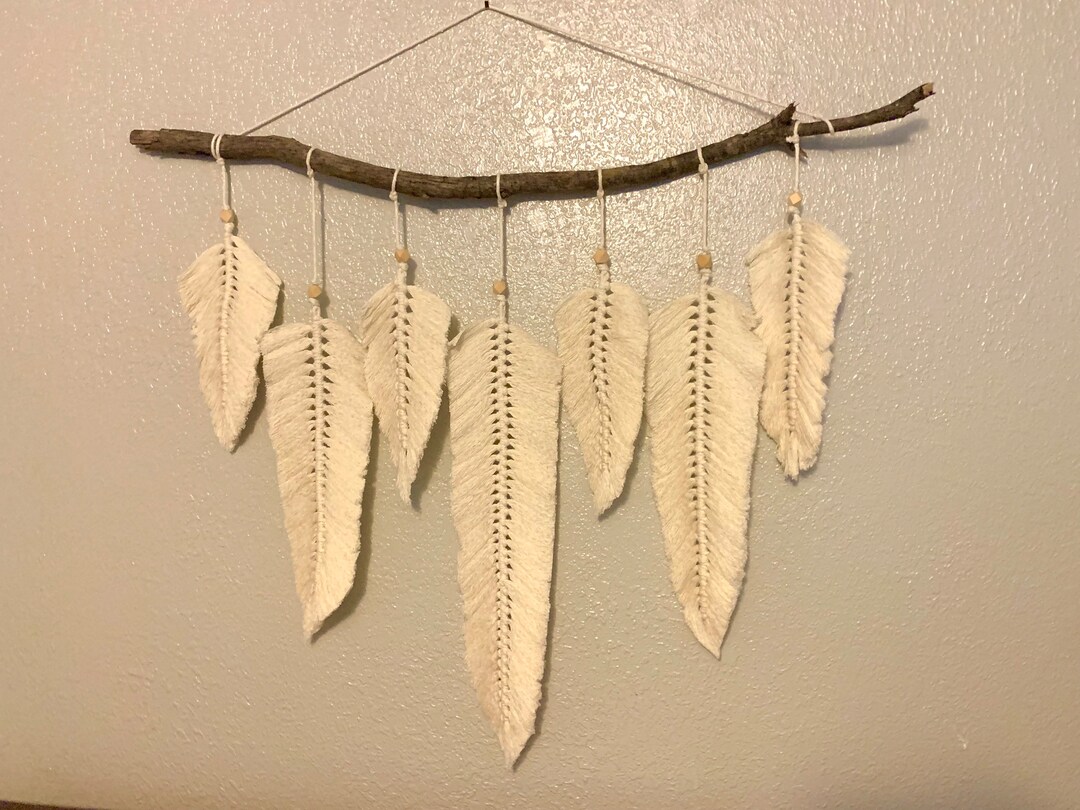 Large Macrame Feather/leaf Wall Hanging - Etsy