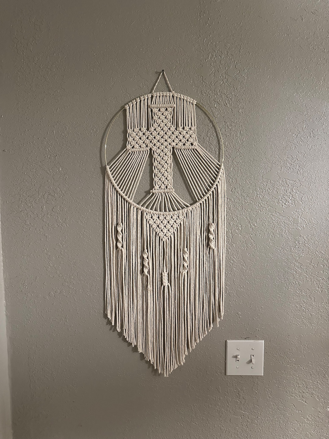 Macrame Cross Ring Wall Hanging - Etsy