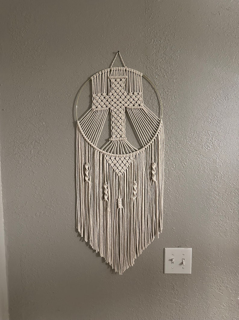 Macrame Cross Ring Wall Hanging - Etsy