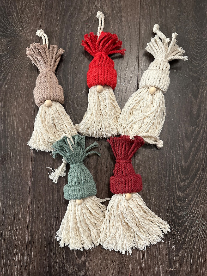 Macrame Gnome Ornaments - Etsy