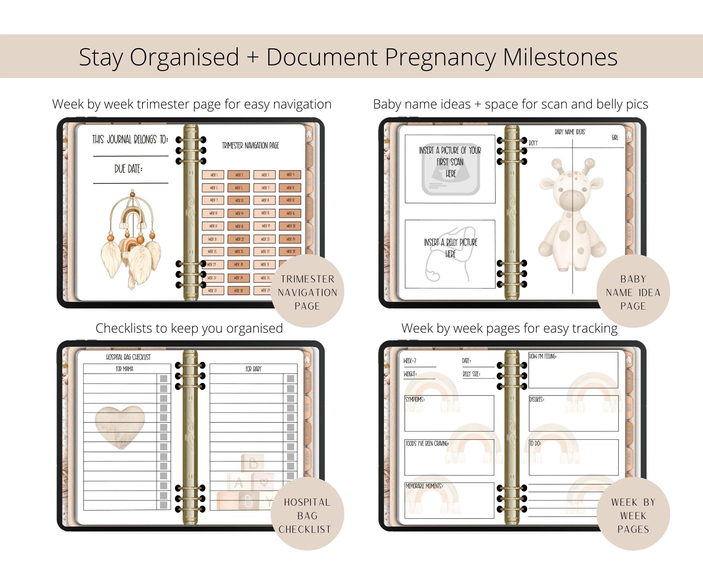 Digital Pregnancy Journal | Digital Planner iPad | Pregnancy Journal ...