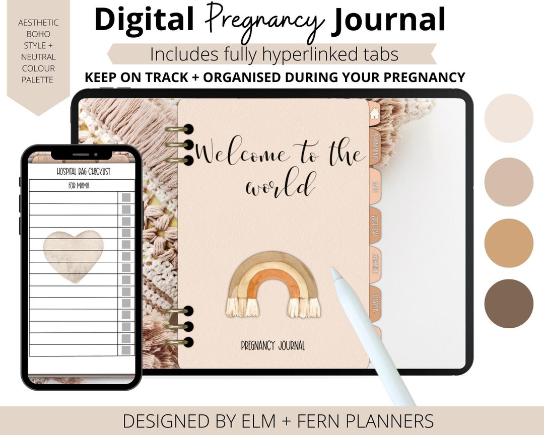 Digital Pregnancy Journal | Digital Planner iPad | Pregnancy Journal ...