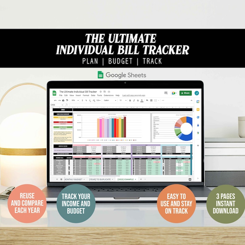 The Ultimate Individual Bill Tracker - Budget Spreadsheet, Income ...