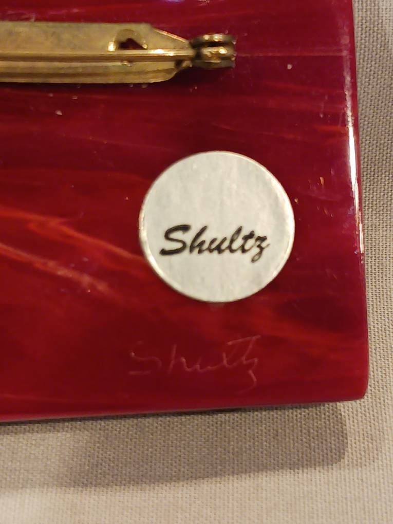 Schultz Bakelite Pin FADA Radio Pin Artist Signed - Etsy