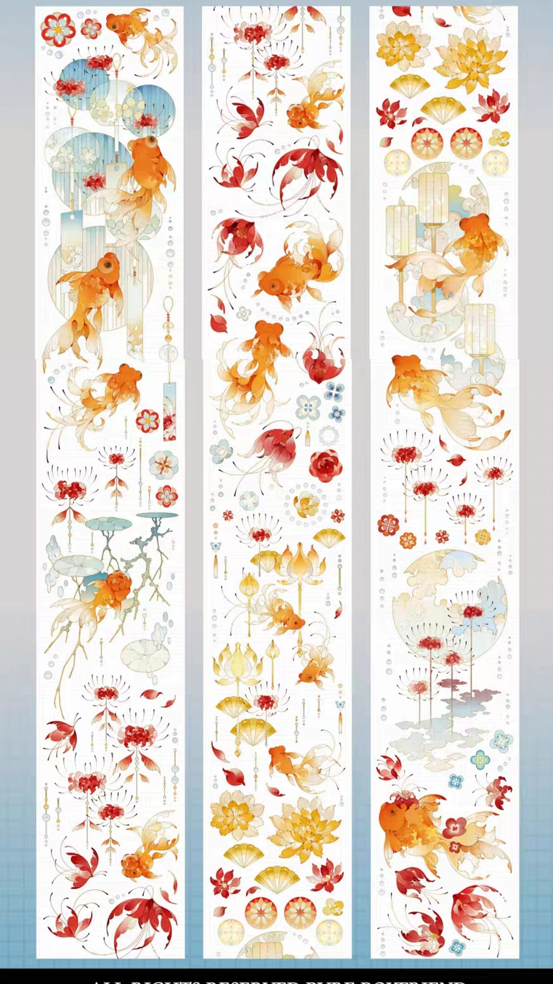 Japanese Goldfish Iridescent Emboss PET Tape / Washi Tape 6x100cm - Etsy