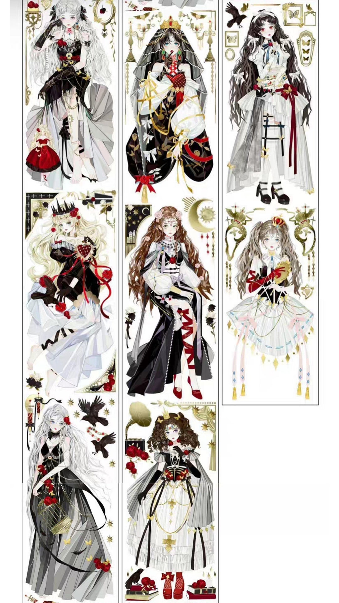 Solemn Dark Princess Iridescent Emboss Clear PET Tape / Washi Tape ...