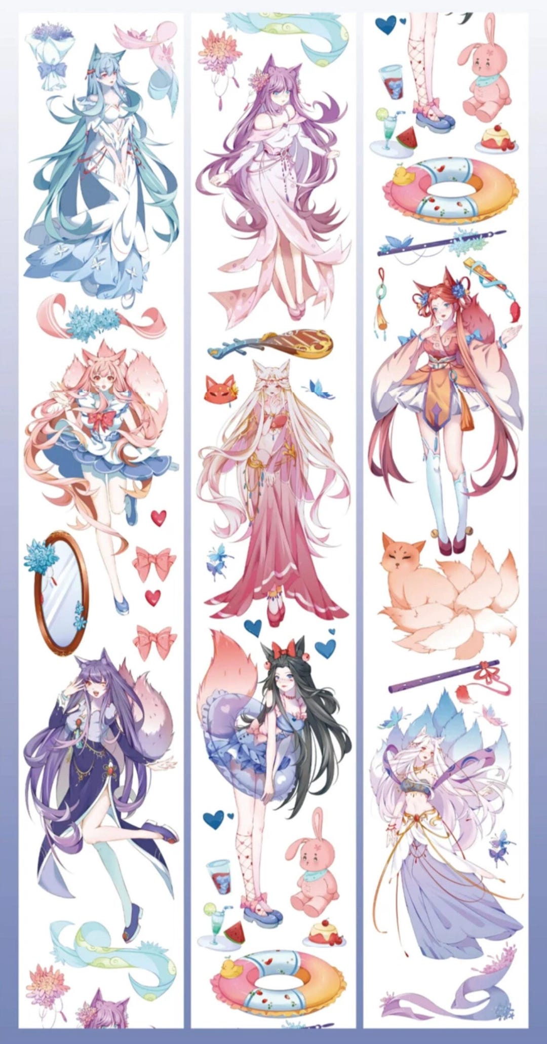 Kitsune Mermaid Iridescent Clear PET Tape / Washi Tape 6x100cm - Etsy