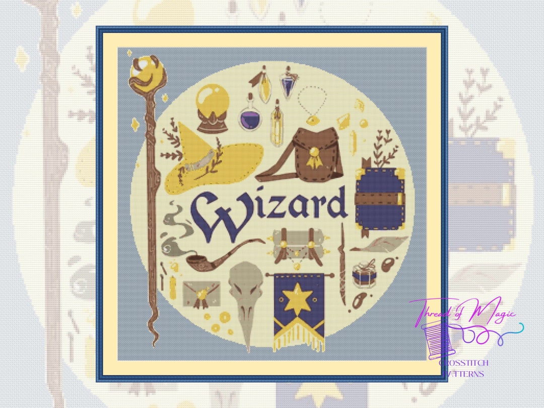 Wizard Crest Supersize Cross Stitch Pattern PDF File Instant - Etsy