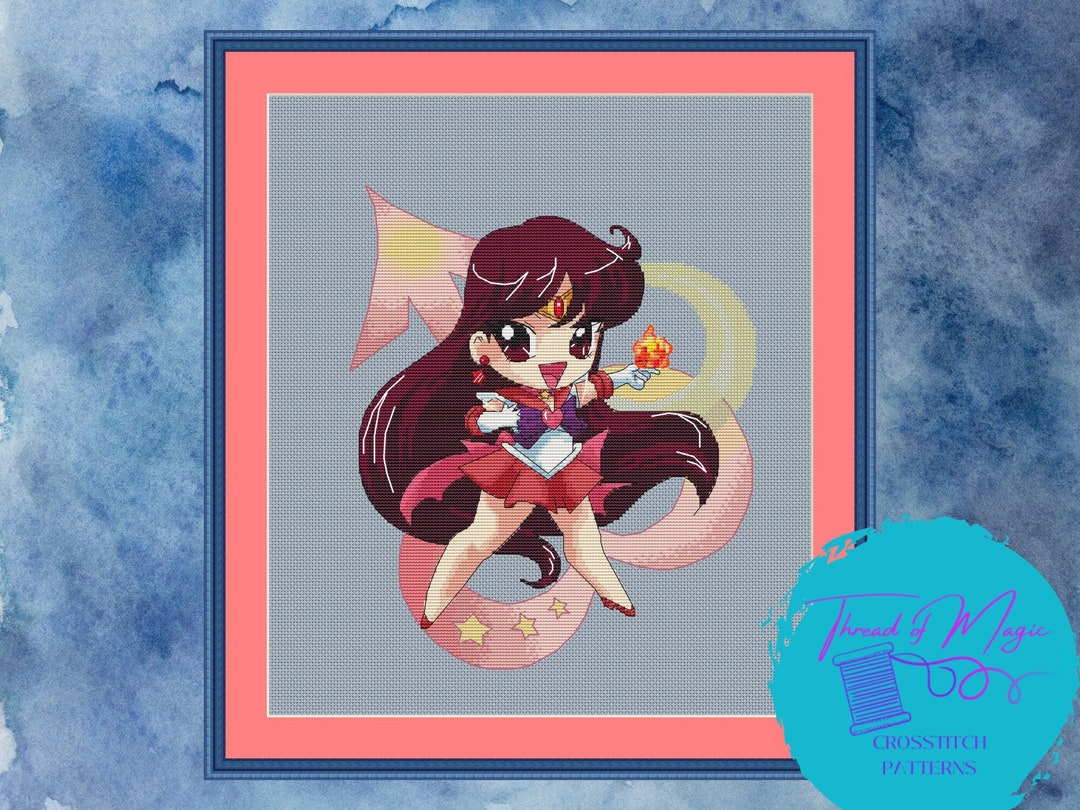 Chibi Sailor Mars Cross Stitch Pattern PDF File Instant Download DMC ...