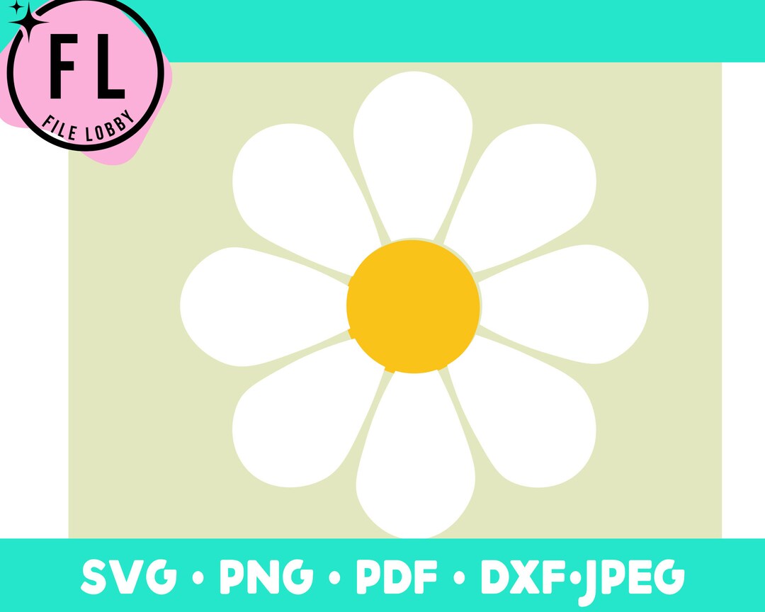 Daisy Flower Svg, Daisy Png File, Retro Daisy SVG, - Etsy