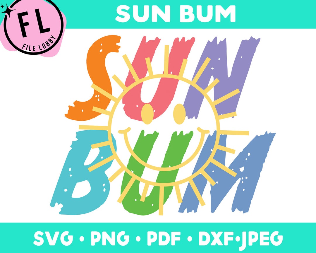Sun Bum,sun PNG, Beach Smiley Face PNG, Summer Png,retro Happy Face ...