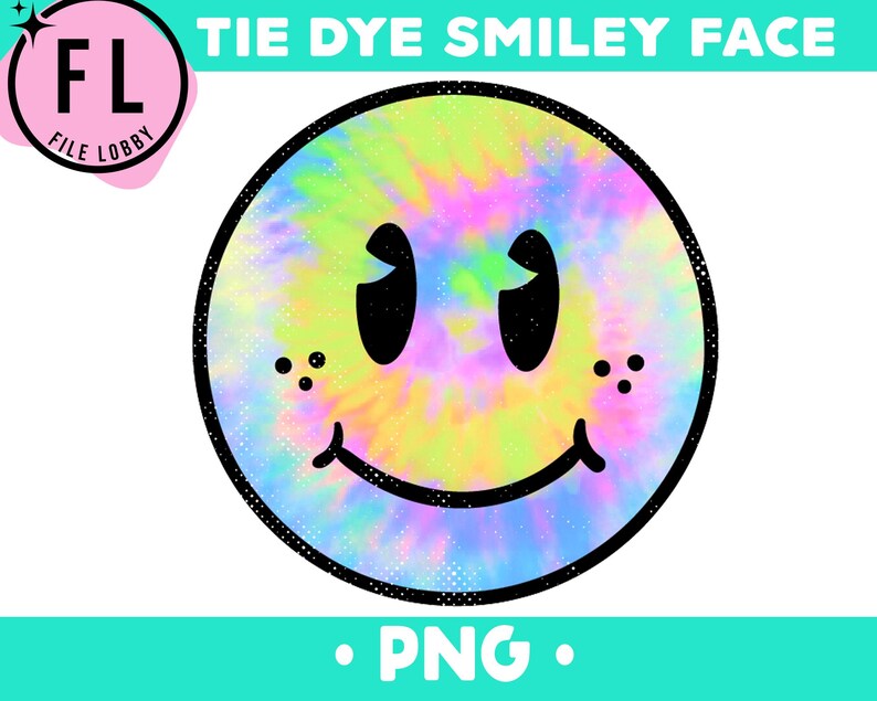 Tie Dye Smiley Face PNG - Etsy