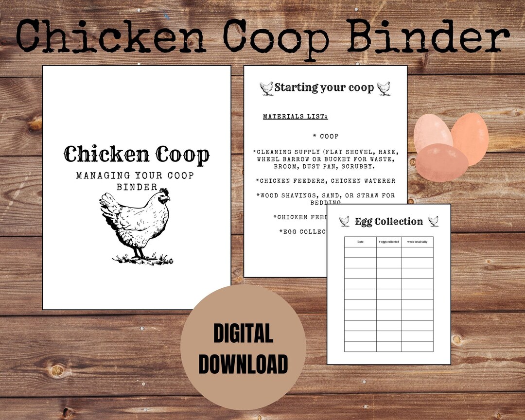 Chicken Coop Binder, Chicken Coop Management Binder, Chicken Egg ...