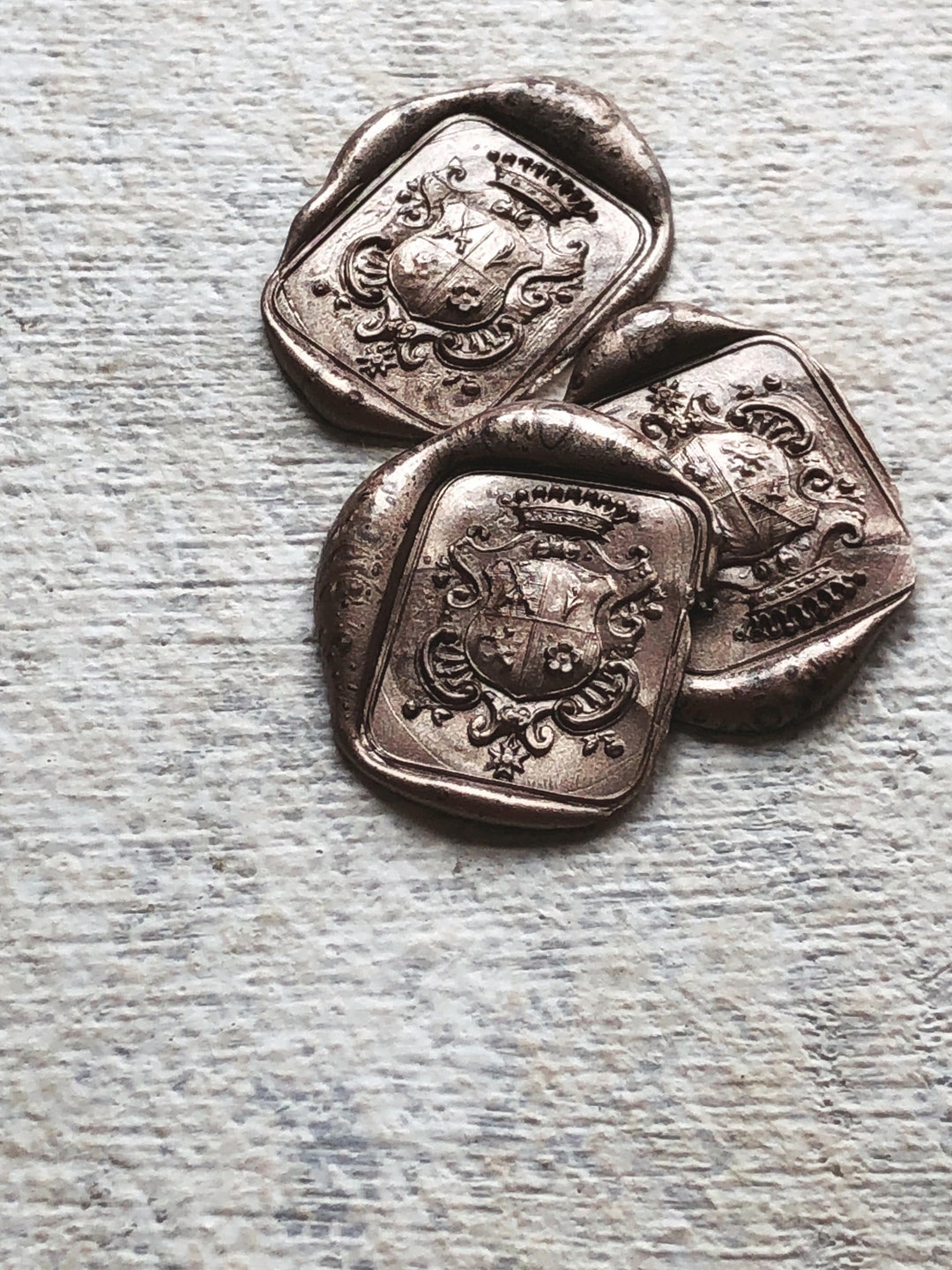Set of 3 Antique French Wax Seals / Self Adhesive Stickers for Wedding ...