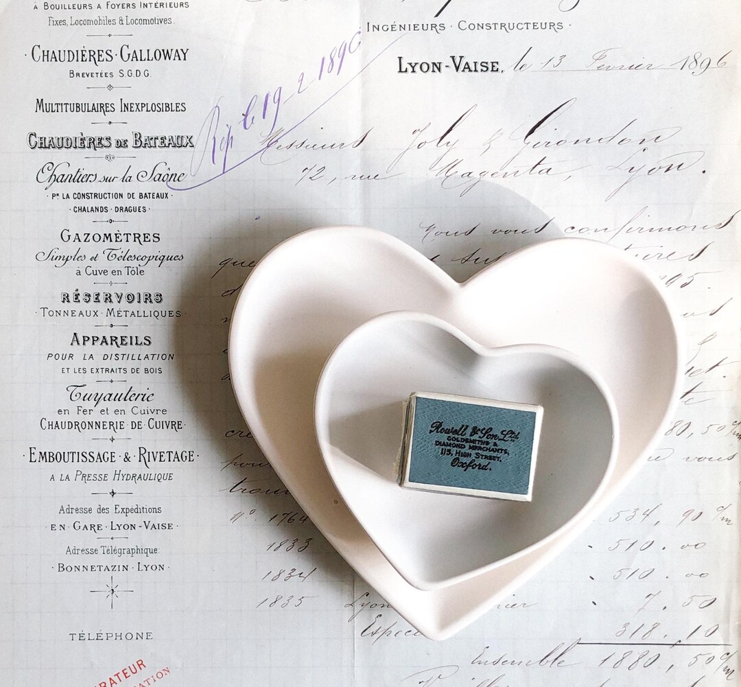 Heart Shape Trinket Dish Wedding Photography Flat Lay Props Small White ...