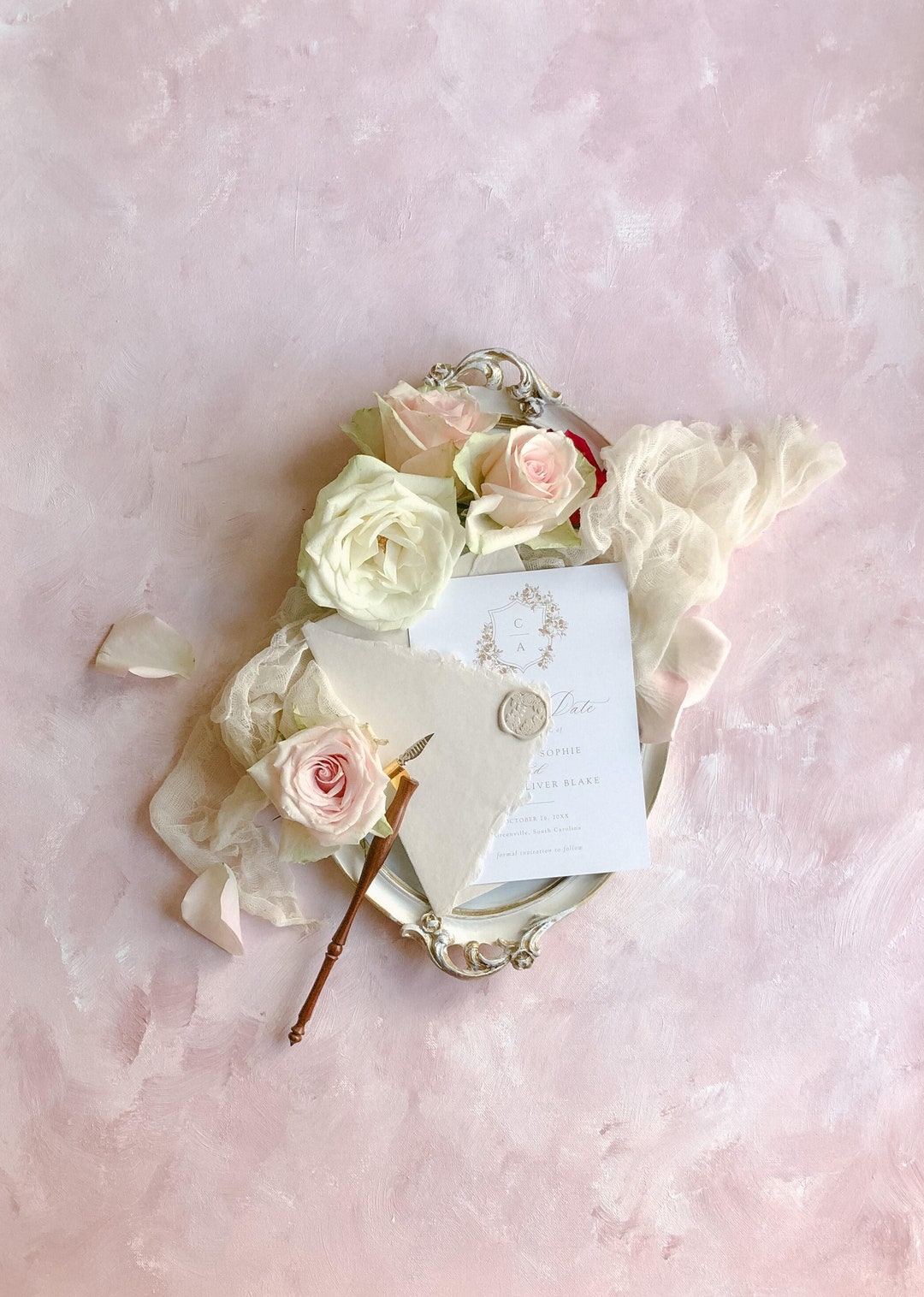 Dusky Pink ~ Hand Painted Photography Background CANVAS Flatly Styling ...