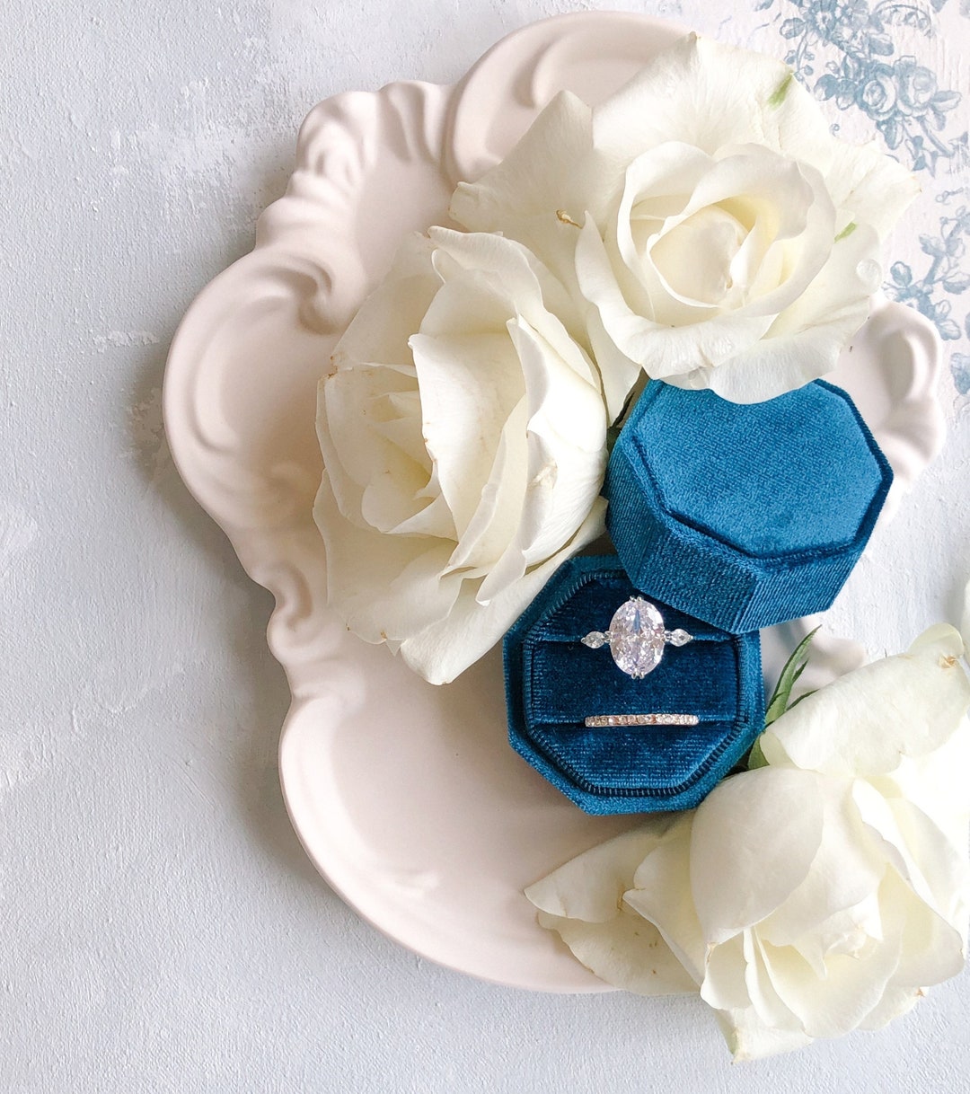 Wedding Ring Box Turquoise Blue Wedding Photography Flat Lay Styling ...
