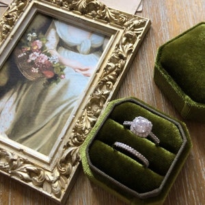 Wedding Ring Box: Forest Green, Double Ring ~ Fine Art Photography Flat ...