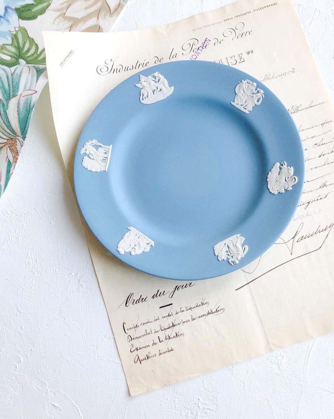 Beautiful Cake Plate Wedgwood Blue Jasperware 16.7 Cm ~ Wedding Food ...