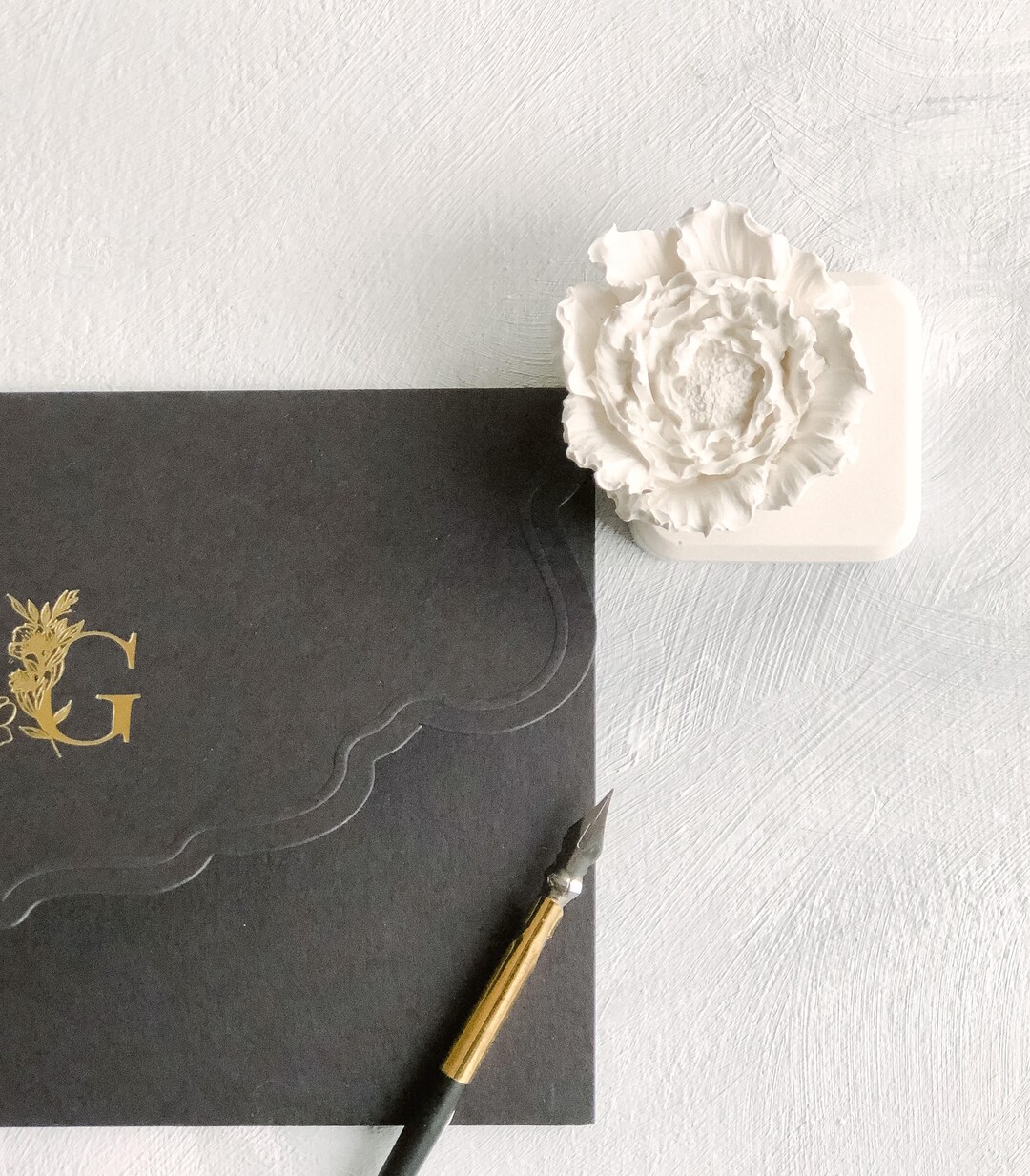 White Peony Flower ~ Wedding Flat Lay Photography Styling Photo Props ...