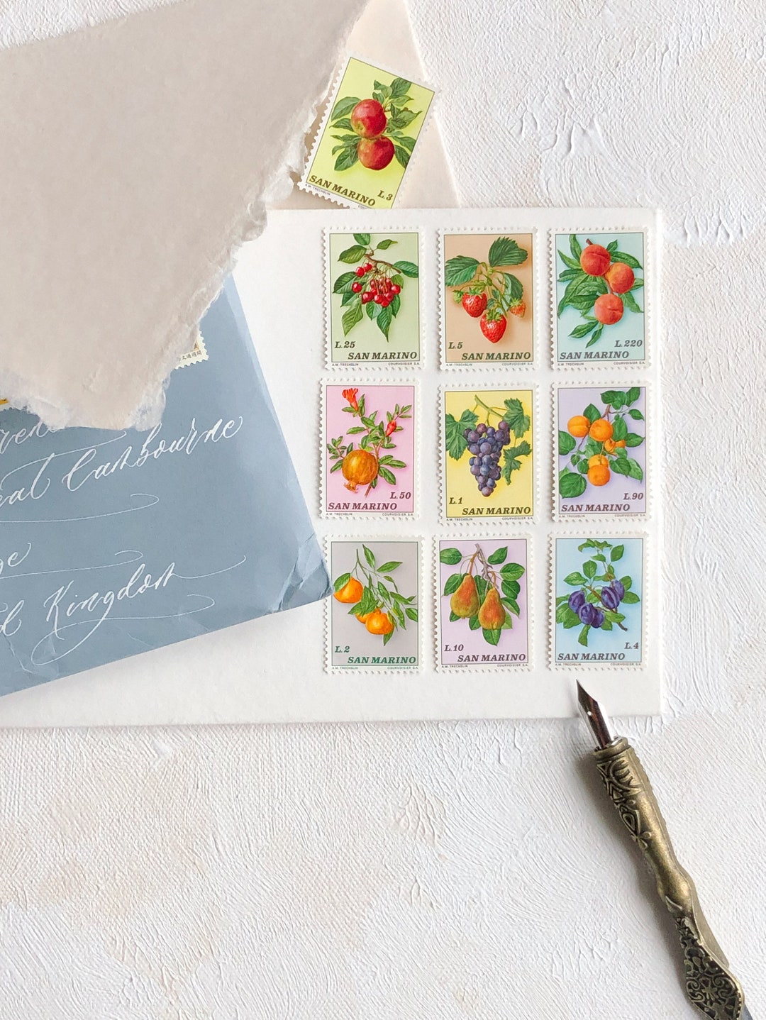 10 Vintage STAMPS SET Fruit Strawberries Fine Art Wedding Photography ...