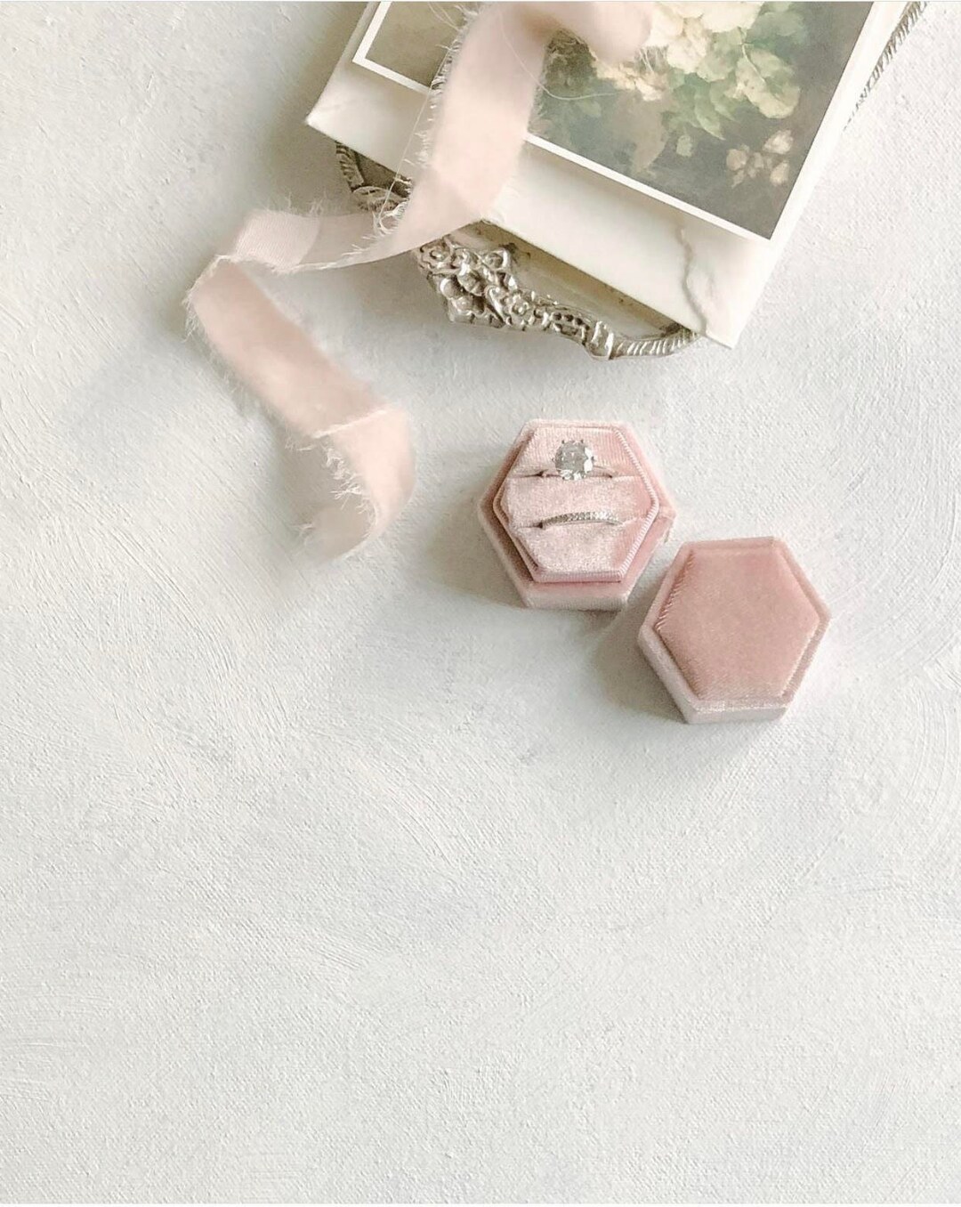 Wedding Ring Box Dusky Pink ~ Wedding Photography Flat Lay Styling ...