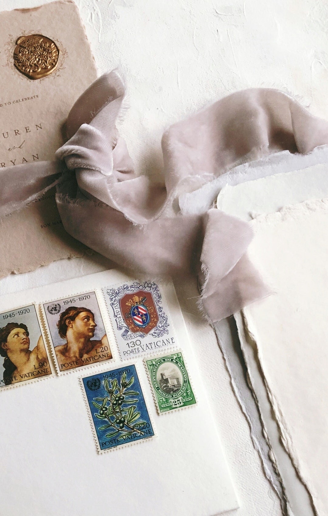 Michelangelo Stamp Set X 5 Vintage, Vaticano Italy Fine Art Wedding ...