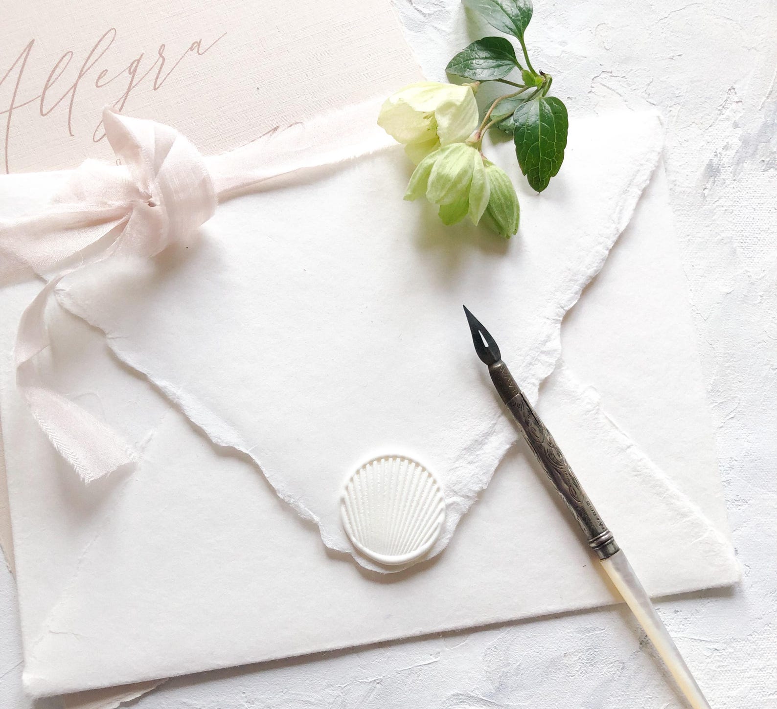 Seashell WAX SEALS Blue Pink White Gold ~ Ocean Wedding Invitations ...