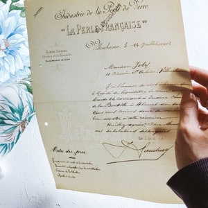 Antique French Calligraphy Letter 1902 France Fine Art Wedding ...
