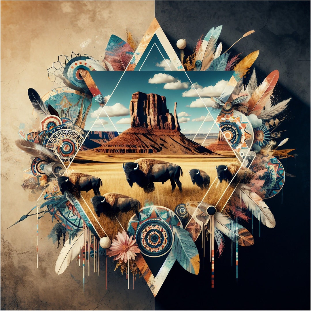 Boho Western Abstract Matte Poster Art - Etsy