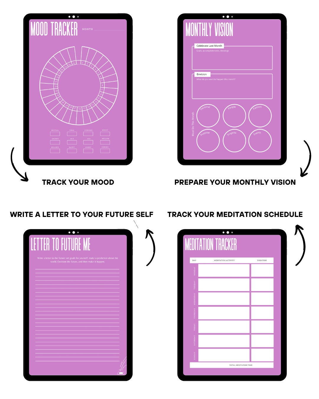 Vision Board Journal | Digital Template | Self - Love | Self-care ...