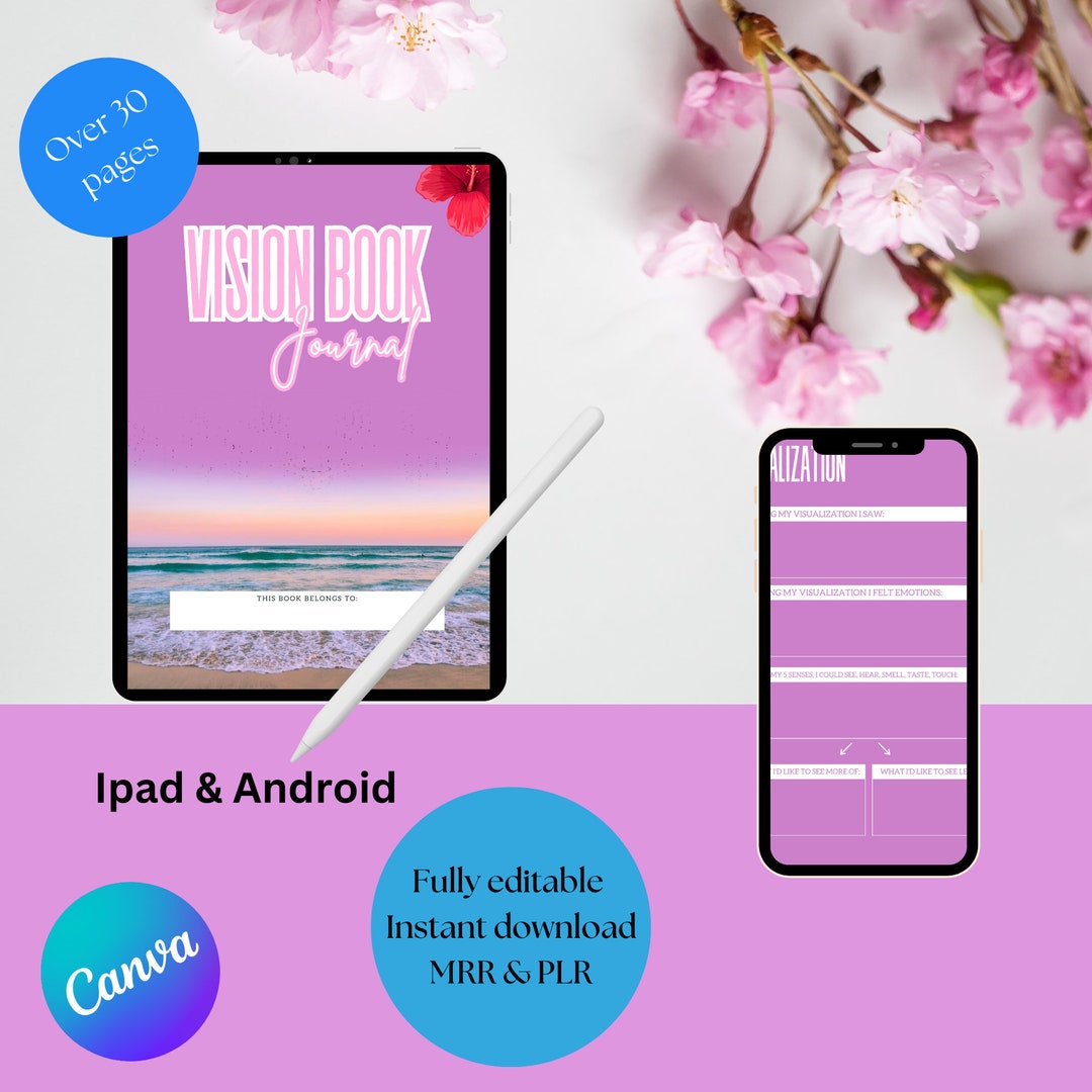 Vision Board Journal | Digital Template | Self - Love | Self-care ...