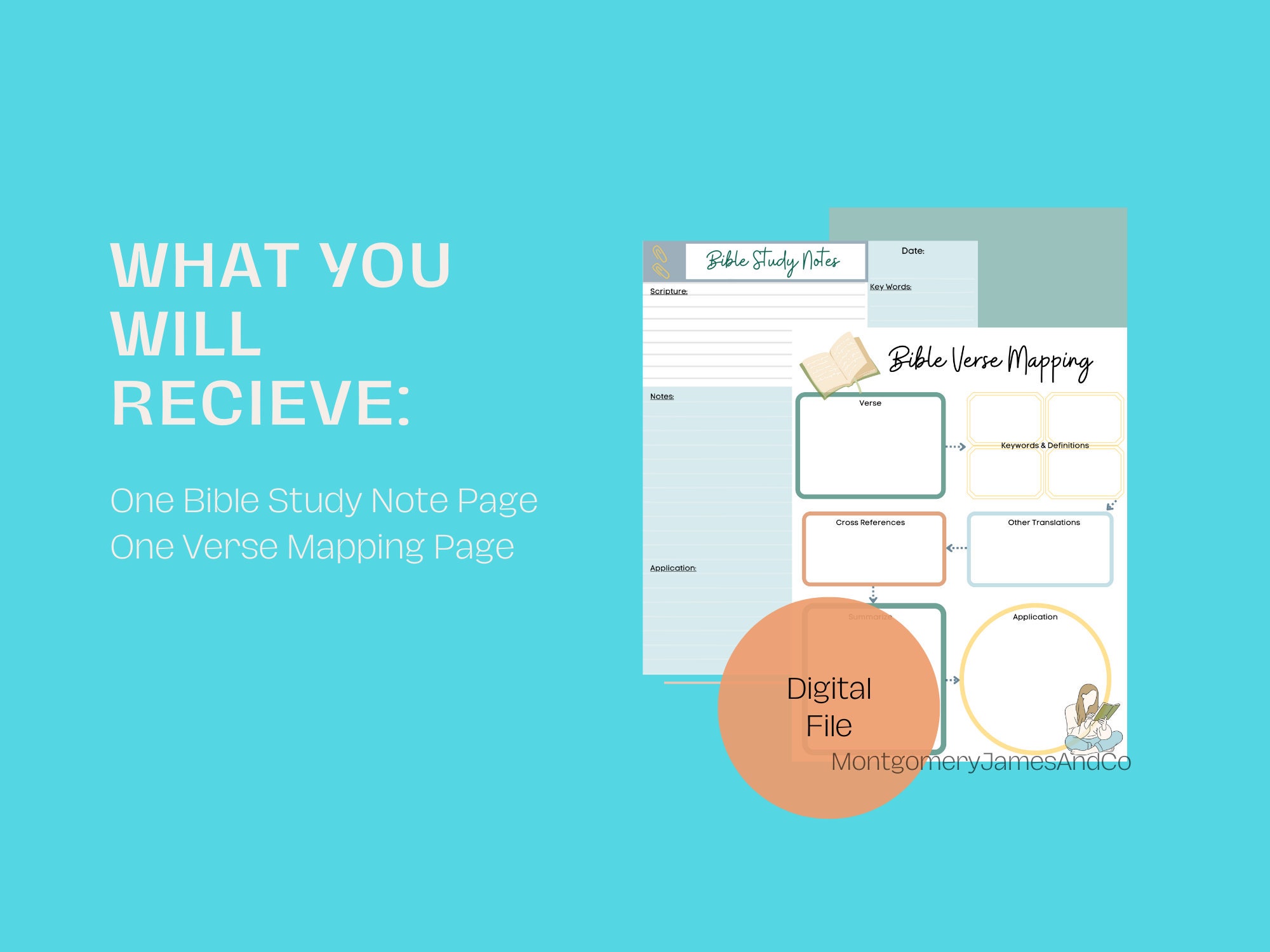 Printable Bible Study Notes | Scripture Notes | Verse Mapping | - Etsy