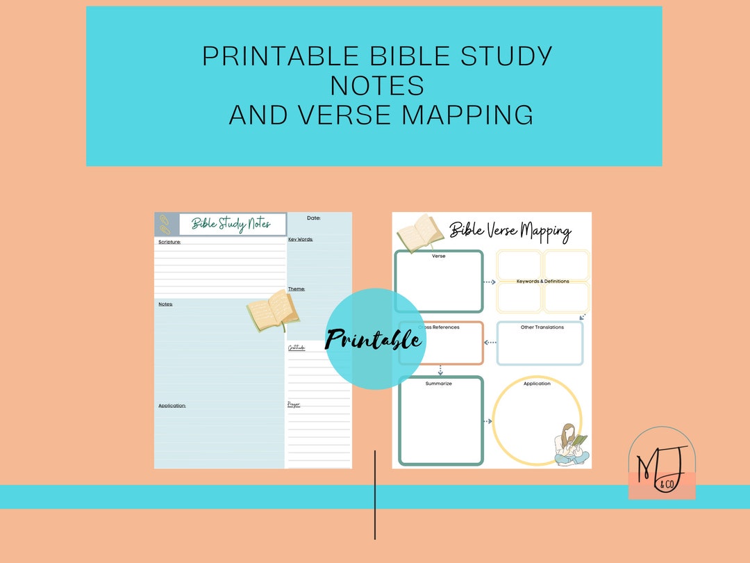 Printable Bible Study Notes | Scripture Notes | Verse Mapping | - Etsy