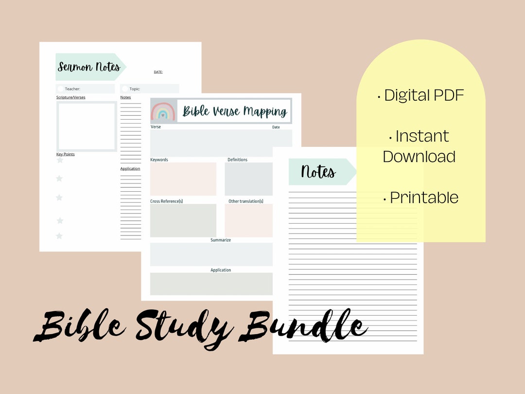 Sermon Notes and Bible Study Bundle | Bible Study Notes | Verse Mapping ...
