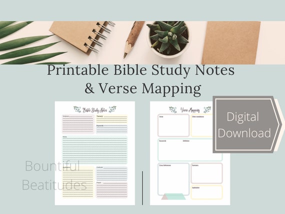 Printable Bible Study Template Verse Mapping Bible Study - Etsy