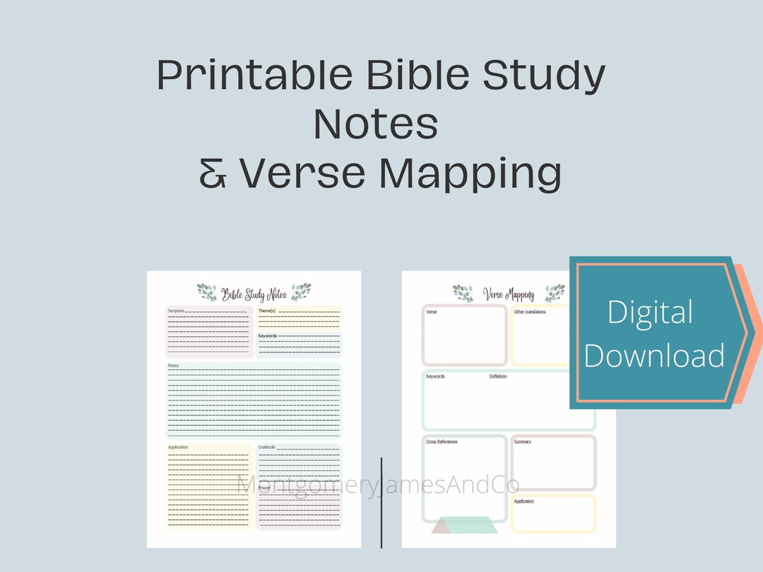 Printable Bible Study Template Verse Mapping Bible Study Notes - Etsy ...