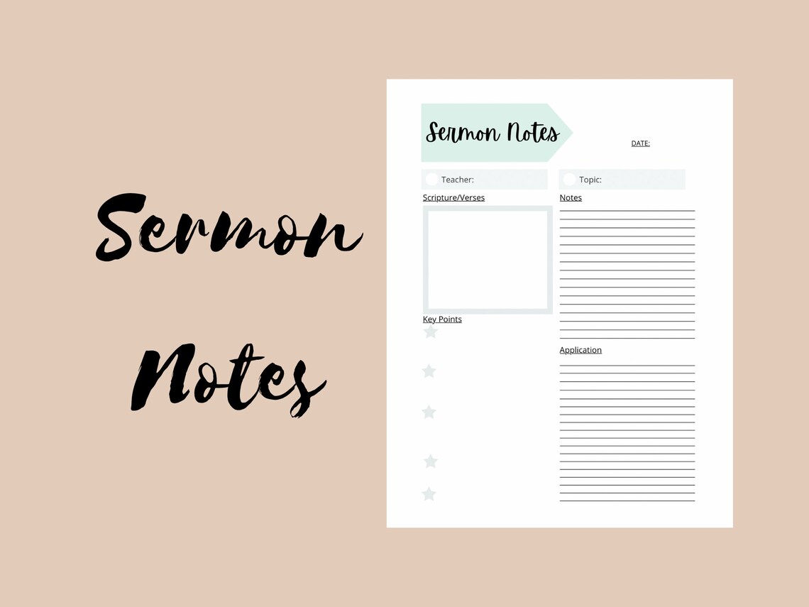 Sermon Notes and Bible Study Bundle | Bible Study Notes | Verse Mapping ...