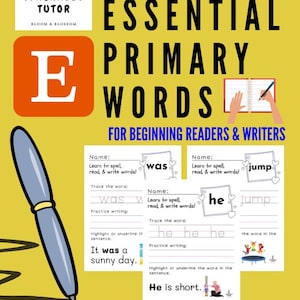 25 More Primary Words for Beginning Readers and Writers - Etsy