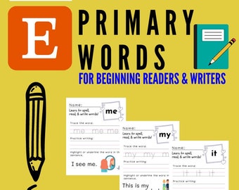 25 More Primary Words for Beginning Readers and Writers - Etsy