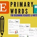 25 More Primary Words for Beginning Readers and Writers - Etsy