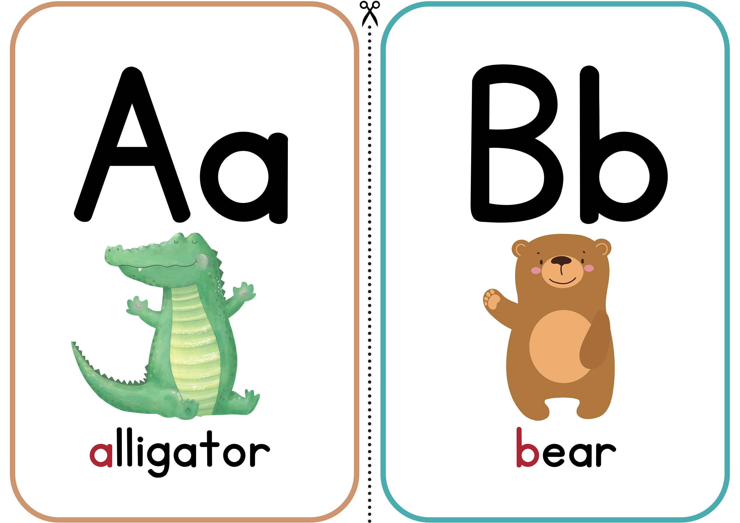 Wild About 'A' to 'Z' Animal Alphabet Flashcards - Etsy