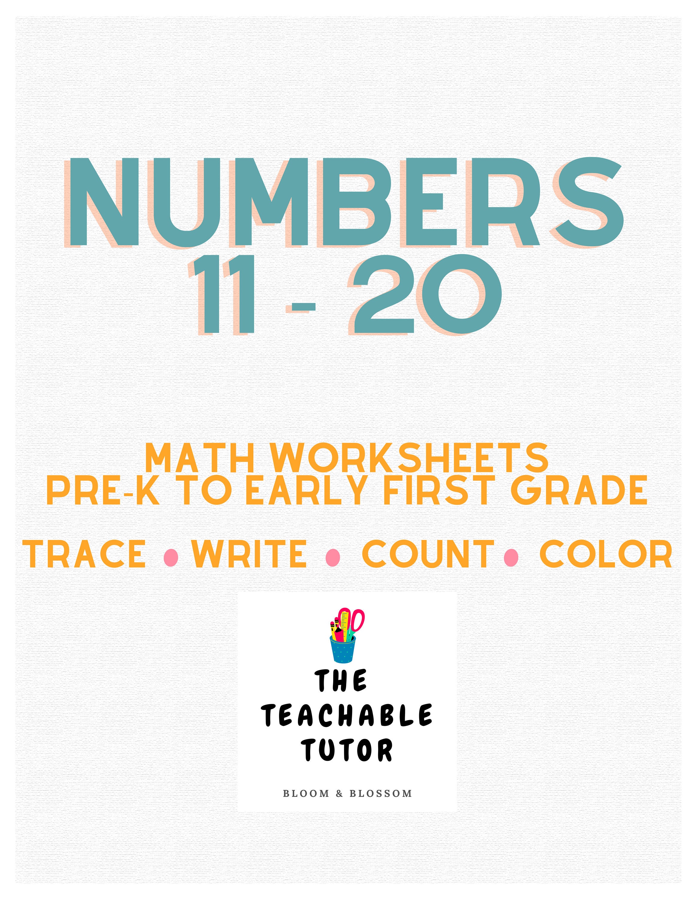 Numbers 11 20: Primary Math Worksheets - Etsy
