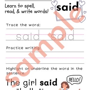 25 More Primary Words for Beginning Readers and Writers - Etsy